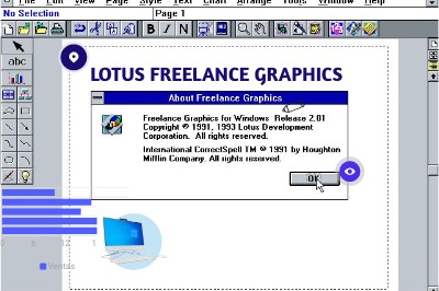 Cartel interactivo - LOTUS FREELANCE GRAPHICS