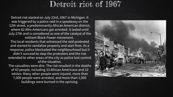 Detroit riot of 1967 | Genially