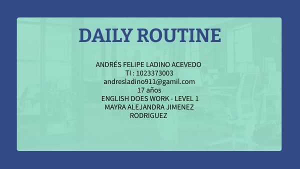 Daily routines | Genially