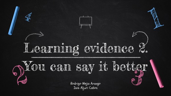Learning evidence 2. You can say it better | Genially