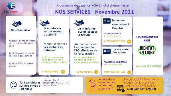 programme de nos services | Genially