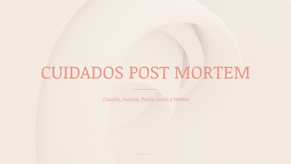 Cuidados Post morten