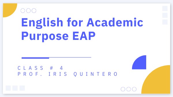 ENGLISH FOR ACADEMIC PURPOSE