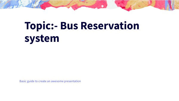 Bus Reservation system