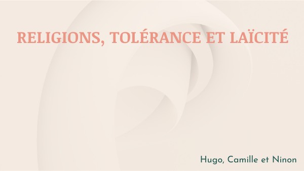 religions, tolérance et laïcité | Genially