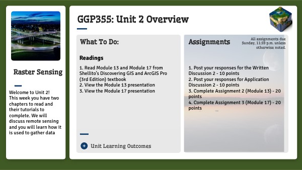 GGP355 Overview- Unit 2 | Genially