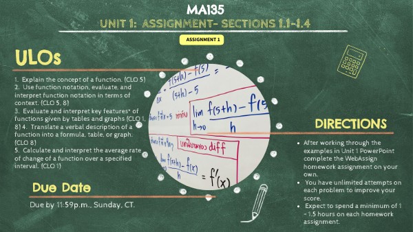 MA135- Unit 1 assignment | Genially