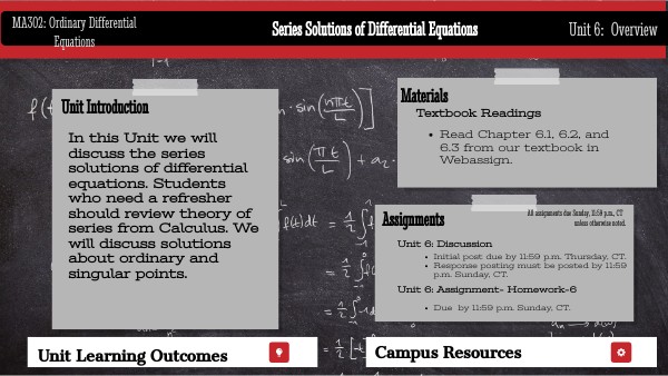 MA302 Unit 6 Overview | Genially