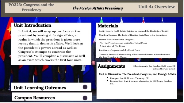 PO323 Unit 4 Overview | Genially
