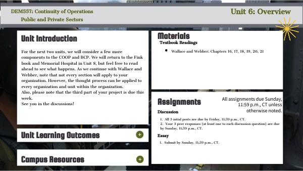 DEM557- Overview Unit 6