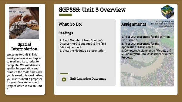 GGP355: Overview Unit 3