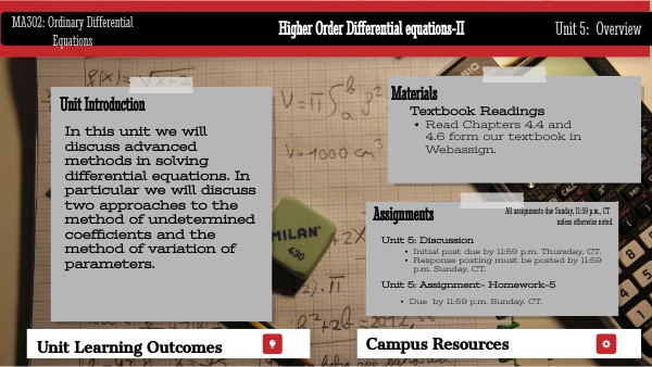 MA302 Unit 5 Overview