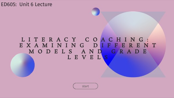 ED605: Unit 6 Lecture