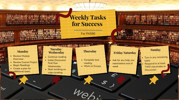 PA590 Weekly Tasks for Success