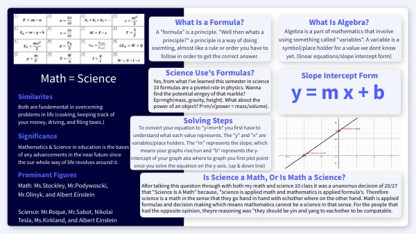 Math=Science One Pager | Genially