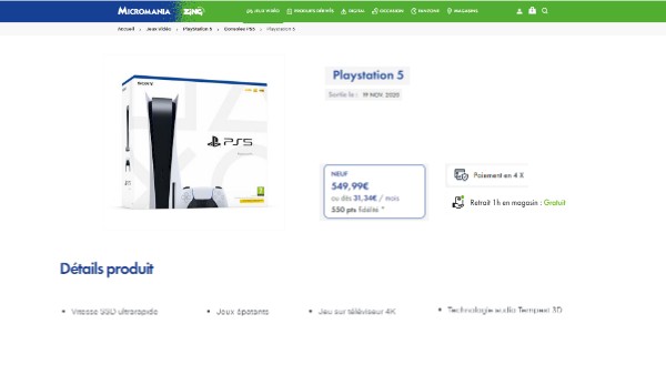 Fiche Produit Playstation 5 | Genially