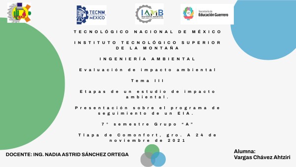 programa de seguimiento de un EIA. | Genially