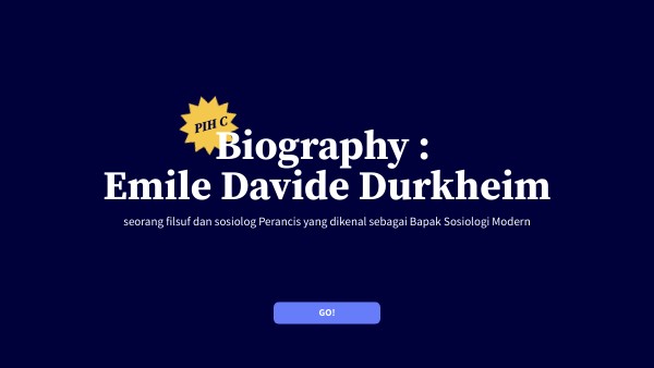 BIOGRAPHY : EMILE DURKHEIM