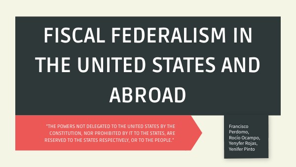 Fiscal Federalism in the United States and Abroad