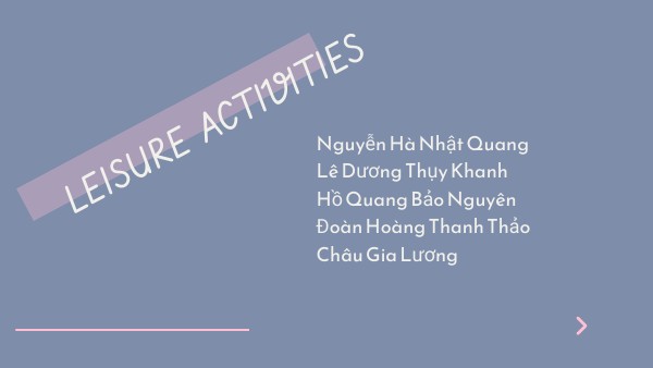 Leisure Activities | Genially