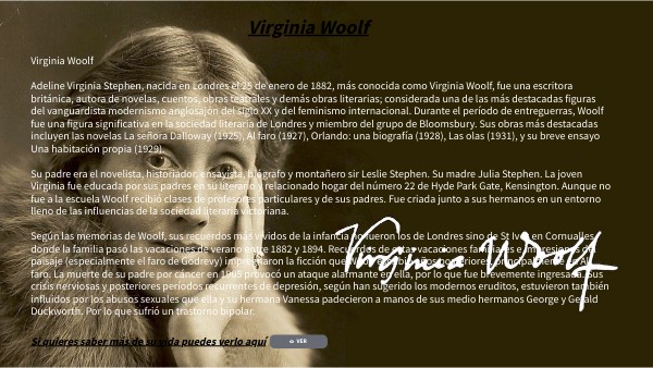 Presentación Virginia Woolf | Genially