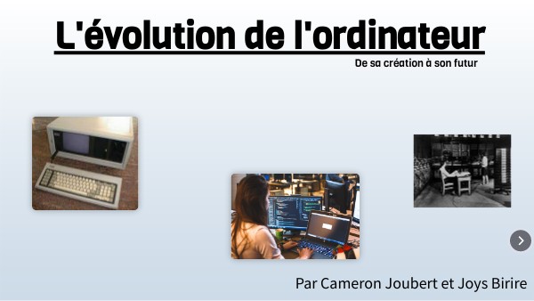 Evolution de L'ordinateur