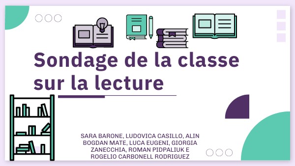 SONDAGE SUR LA LECTURE | Genially