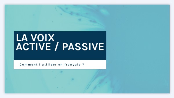 Forme active passive