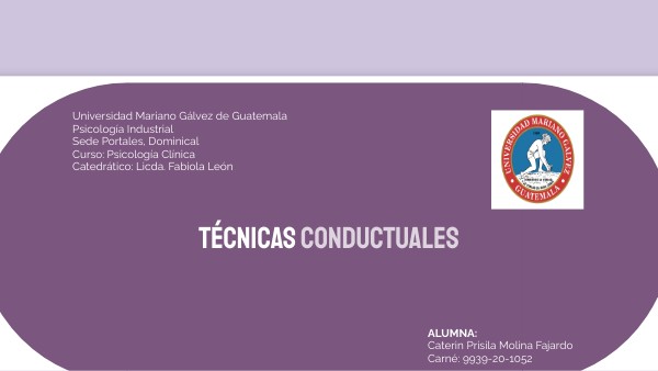Técnicas Conductuales