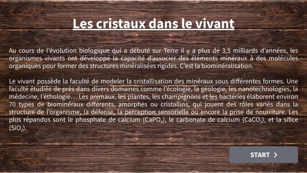 Les cristaux dans le vivant - 1ère ES