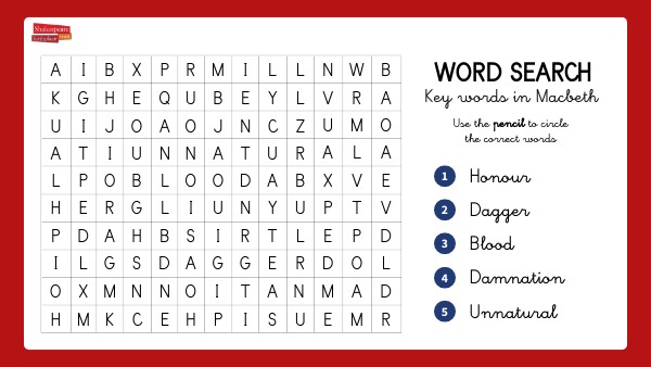 Macbeth Word Search