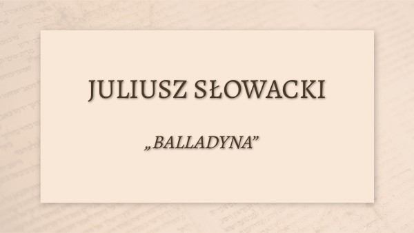 balladyna | Genially