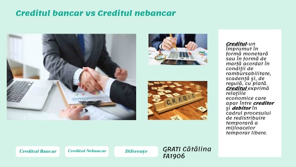 Creditul bancar vs Creditul nebancar | Genially