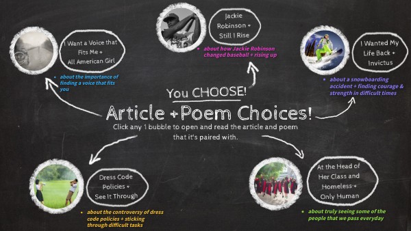 Article + Poem Pairing Choices!
