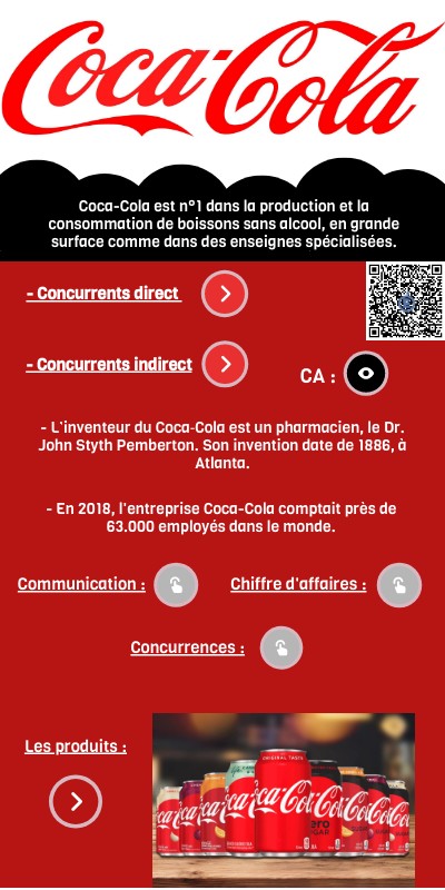 Présentation de l'entreprise COCA COLA | Genially