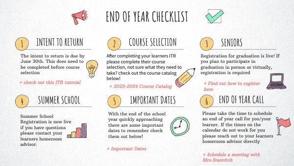 End of Year Checklist