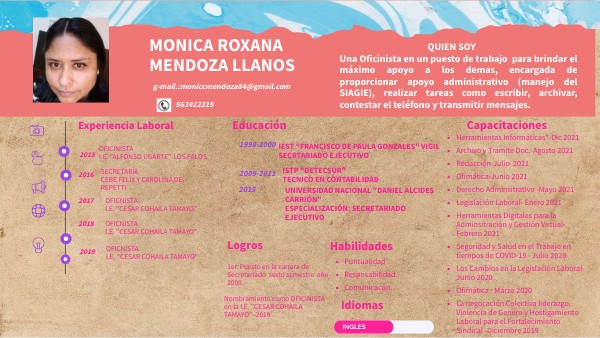 CV MONICA ROXANA MENDOZA LLANOS