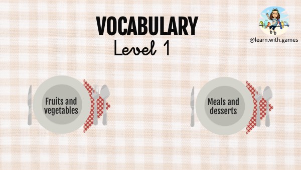 Vocabulary Food level 1 | Genially
