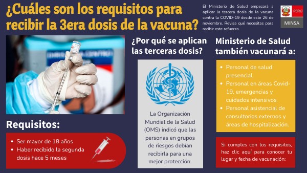 Tercera dosis de la vacuna