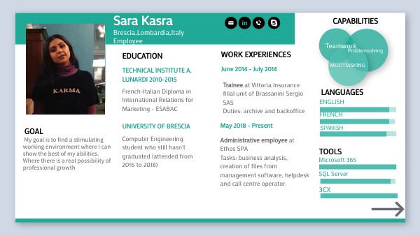 CV SARA KASRA - english | Genially