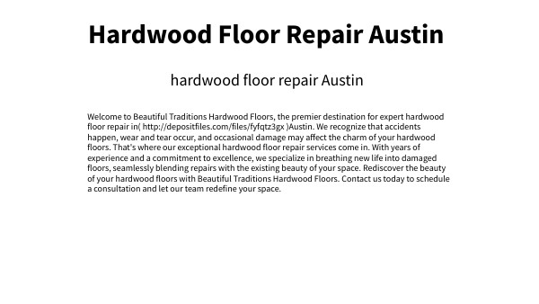 Hardwood Floor Repair Austin
