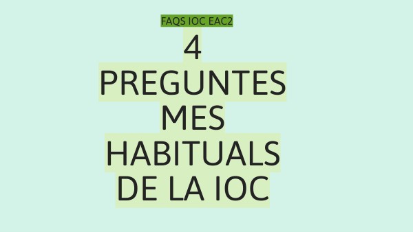 FAQs del IOC | Genially