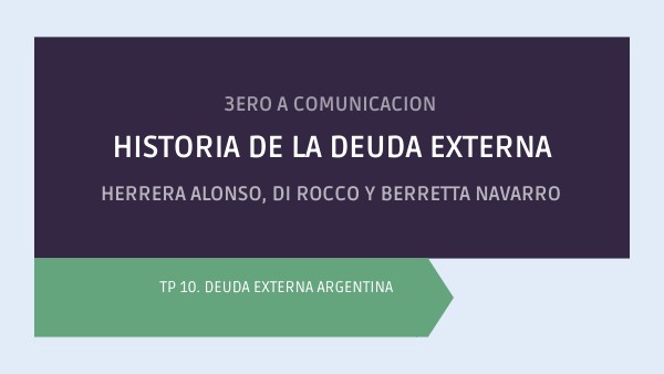 Historia de la deuda externa | Genially