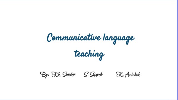 Communicative language teaching | Genially