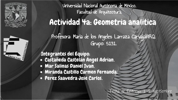 Actividad 4a: Geometria Analitica