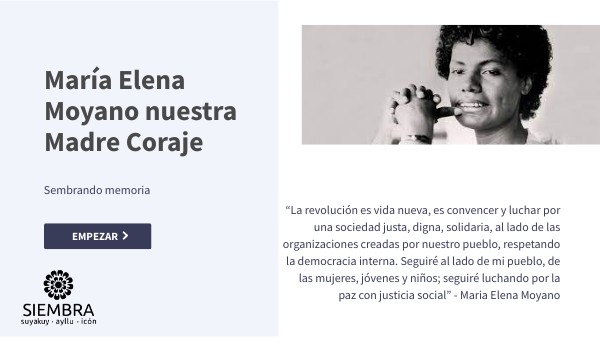 María Elena Moyano nuestra Madre Coraje | Genially