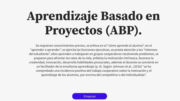 APRENDIZAJE BASADO EN PROYECTOS