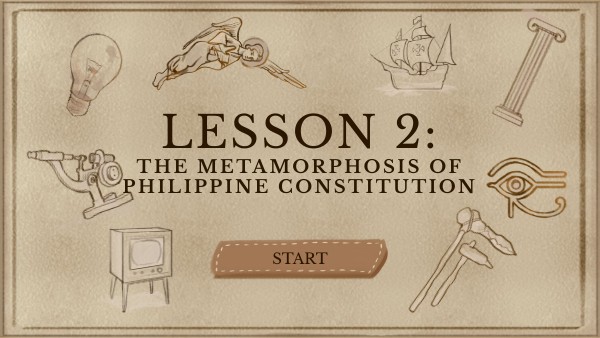 Lesson 2: Metamorphosis of Philippine Constitution | Genially