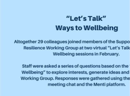 “Let’s Talk” Ways to Wellbeing