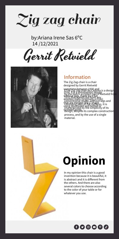 Ariana (6ºC) zig zag chair